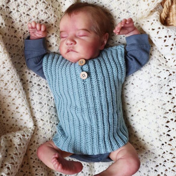 Rib Crochet Baby Vest - Adorecrea.com